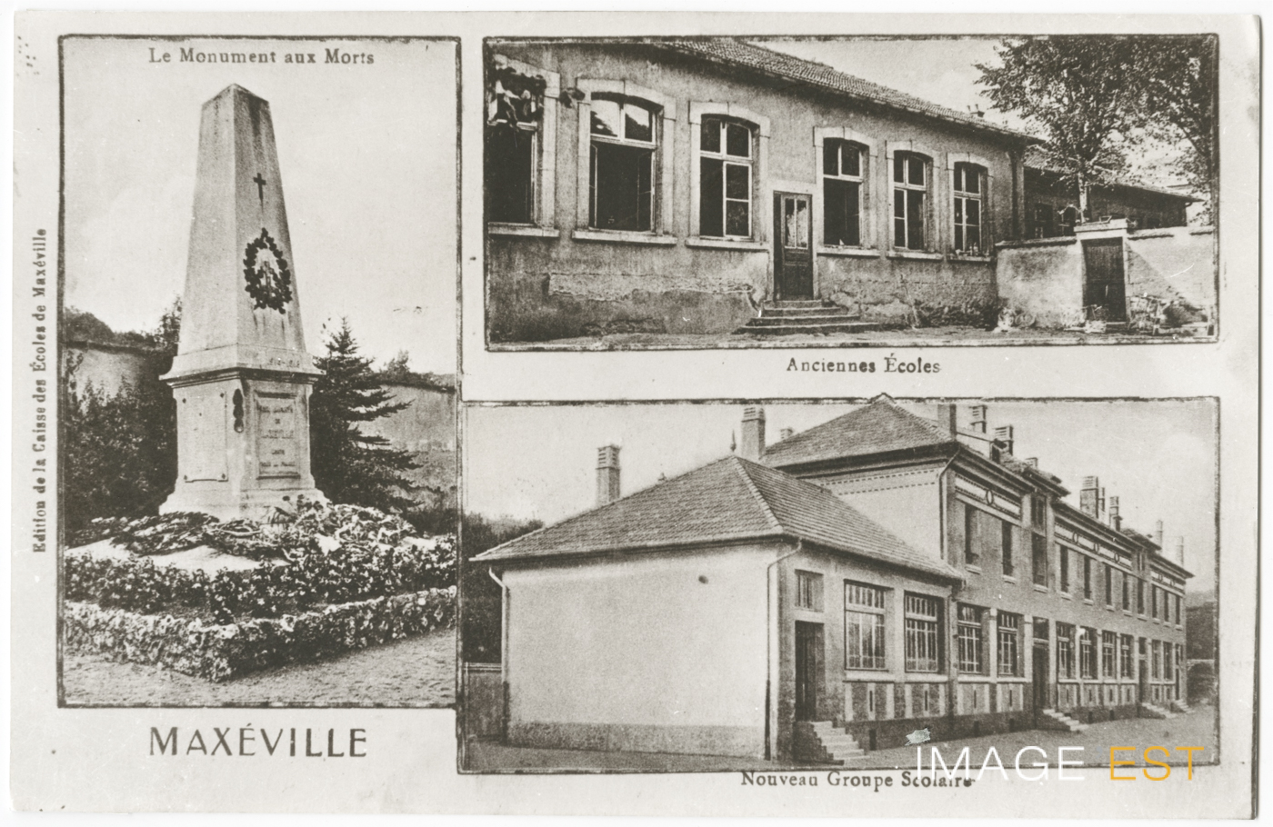 Écoles et monument aux morts (Maxéville) - ANONYME - 1920 - Fiche documentaire - IMAGE'EST ...